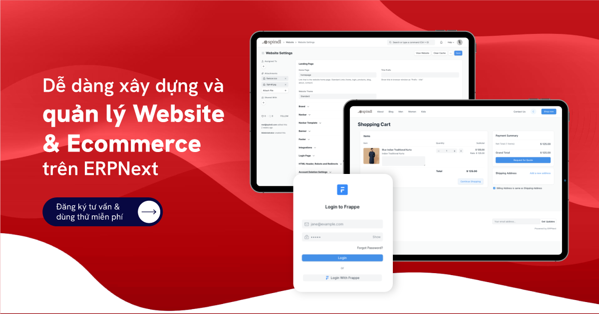 ERPNext - Website và thương mại điện tử - MBW Digital
